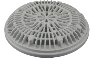 POOL360 | 8" Round Dark Gray Anti-Vortex Main Drain Frame and Grate