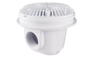 POOL360 | 8" White Round Anti-Vortex Main Drain Frame and Grate, Vinyl ...