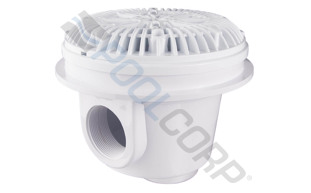 POOL360 | 8" White Round Anti-Vortex Main Drain Frame and Grate, Vinyl