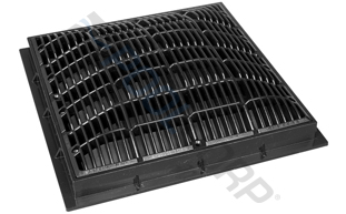 POOL360 | 12" x 12" Square Black Anti-Vortex Main Drain Frame & Grate