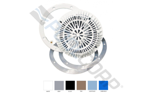 POOL360 | 8" Round Dark Blue Anti-Vortex Main Drain Frame and Grate