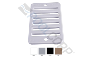 POOL360 | 2" x 4" Rectangular White Compact Deck Drain Cover Only