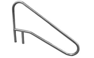 POOL360 | 54" .049" Polished Classic 4-Bend Handrail with Braced Deck Mount