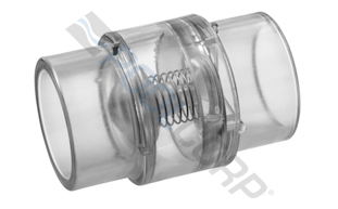 POOL360 | 2"S Clear PVC Check Valve with 0.25 lb Spring