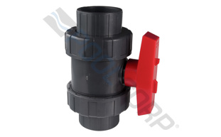 POOL360 | 1.5" Black PVC Ball Valve with Double Union