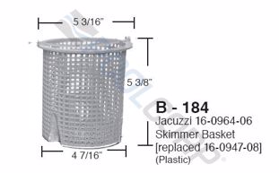 POOL360 | 16-0964-06 Jacuzzi Plastic Skimmer Basket