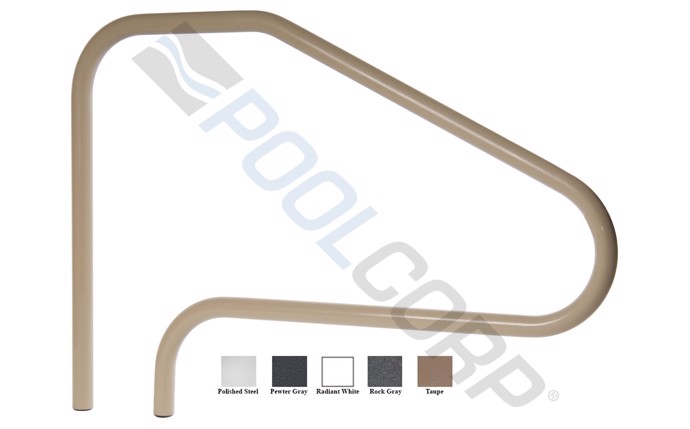 POOL360 | 48" Marine Grade 4 Bend Deck Mount Stair Rail