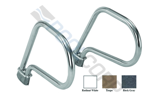 POOL360 | 19" White Stainless Steel Gibraltar Ring Handrail Pair