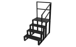 POOL360 | Black 4-Step Swim Spa Step