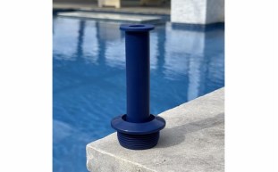 POOL360 | 1.5" Blue Round Face Thread-In Press Fit No Glue Bubbler Fitting