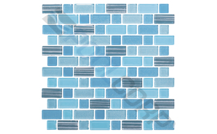 POOL360 | Mosaic Pattern Glass Pool Tile Twill Caribbean