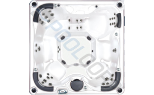 POOL360 | 88" x 88" x 38" Equinox 43 Jet Spa Sterling Marble Interior/Grey Exterior