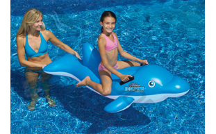 POOL360 | Blue Dolphin Ride-On Float 61" x 36" x 19"
