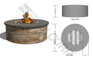 POOL360 | 48" Round X18" Ready-To-Finish Fire Pit