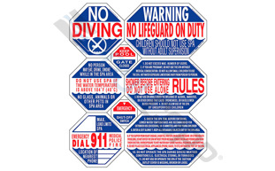 POOL360 | 40" x 48" 8-in-1 Texas Spa Safety Sign