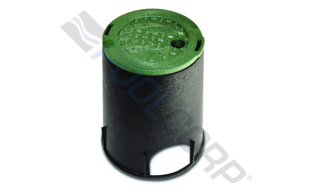 POOL360 | 6" Black Round Valve Box with Green Lid