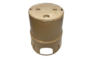 POOL360 | 6" Round Valve Box with Tan Lid