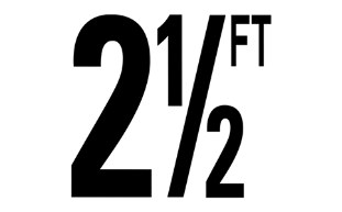 POOL360 | 6" x 6" 2 1/2FT Flat Smooth Ceramic Tile Depth Marker