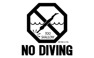 POOL360 | 6" x 6" Flat Skid Resistant Symbol All Black No Diving Tile