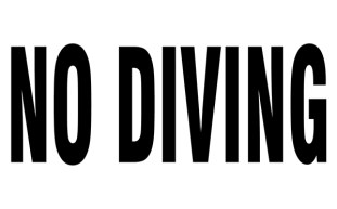 POOL360 | 6" x 12" Flat Skid Resistant No Diving Tile