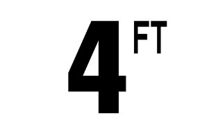 POOL360 | 6" x 6" 4FT Flat Smooth Ceramic Tile Depth Marker