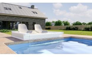 POOL360 | Infinity Freestanding Sun Shelf with Gray Access Panels