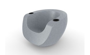 POOL360 | Gray Granite SPLASH Series Moon Chair with White and Black ...