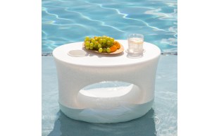 POOL360 | White SPLASH Series Amped Table with White Cupholders
