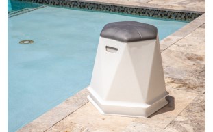 POOL360 | 18" White SPLASH Series Twisted Hex Stool