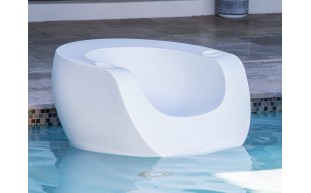 POOL360 | White Granite SPLASH Series Moon Chair with White and Black ...