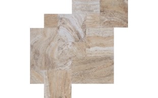POOL360 | 3cm French Pattern Travertine Pool Paver Silver River