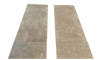 POOL360 | 16" x 24" x 3cm Tumbled Travertine Paver Silver Latte