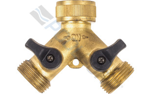 POOL360 | Underhill .75" Brs 2-Way Hd Hose Tap Splitter Vlv