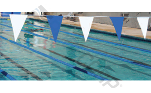 POOL360 | 51' Blue and White Two Color Backstroke Pennant