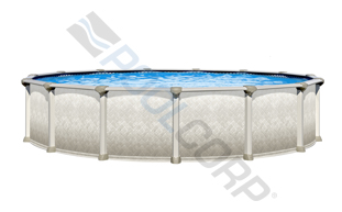 POOL360 | 21' Round Zenith Above Ground Pool with 52" Tuscany Wall