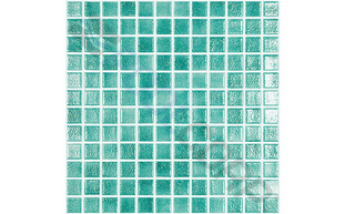 POOL360 | 1" x 1" Colors Collection Glass Fog Dark Caribbean Green Tile