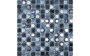 POOL360 | 1" x 1" Aura Night Blend Black / Silver Iridescent Pool Tile