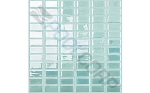 POOL360 | 1" x 2" Fire Glass Brick Light Blue Pool Tile