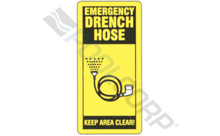 horizon | Emergency Drench Hose Fire Door Sign with Surface Mounting