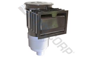 POOL360 | 2" Socket Black Renegade Gunite In-Ground Skimmer with Round Lid