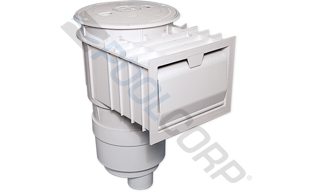 POOL360 | 2" Socket White Renegade Skimmer 2-Port Round Lid