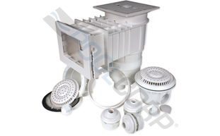 POOL360 | White Renegade Vinyl Liner Skimmer 2-Port Square Lid