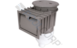 POOL360 | 2" Socket Gray Renegade Gunite In-Ground Skimmer with Round Lid