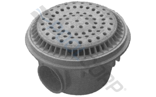POOL360 | White Anti-Vortex Pool Main Drain Assembly Grated
