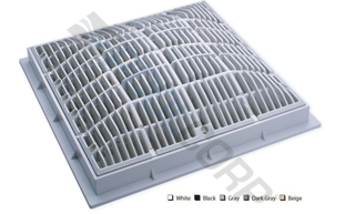 POOL360 | 12" x 12" Dark Gray Pool Suction Grate and Frame