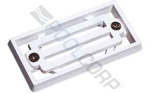 POOL360 | 2" x 4" White 3-Bar Grate and Frame Deck/Gutter Drain Assembly