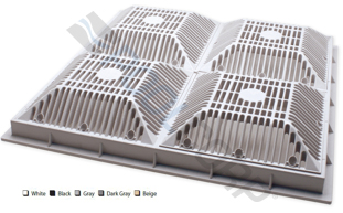 POOL360 | 18" x 18" White Pool Suction Grate and Frame