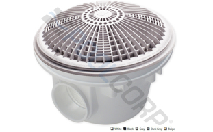 POOL360 | 8" White Sump Assembly with Tru Flo Drain Cover for Concrete Pool