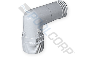 POOL360 | 1-1/2" MPT x 1-1/2" White Barb Elbow Hose Adapter