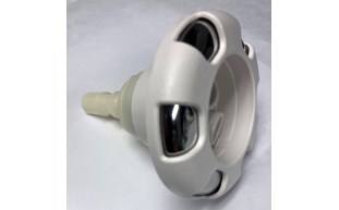 POOL360 | 3-5/8" White Stainless Steel Poly Storm Twin Roto 6-Spoke Thred-In Jet